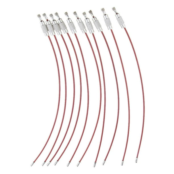10Pcs Cable Wire Loop Luggage Tag Loops Stainless Steel Wire Straps red ...