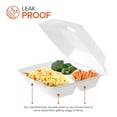 8"x8"x3" White Foam Disposable Clamshell Trays, 3-Compartment Take Out Boxes - 25 Count ...