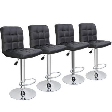 ZAFLY Bar Stools Set of 4, 360° Swivel Barstools with Backrests, Bar Height Counter Stools ...