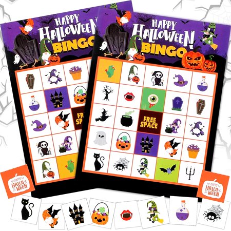 38 Pieces Halloween Game Bingo Cards for Kids Halloween Bingo Game Set ...