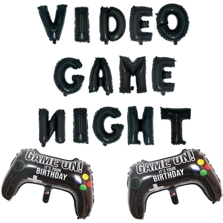 HTWW Game Night Banner Game Night Balloons Video Game Party Banner ...