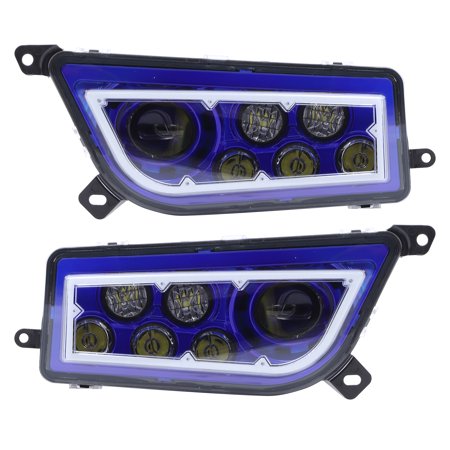 Daytime Running Light,LED Headlight with Blue Halo Headlights Headlamps ...