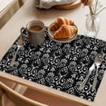 Boho Floral Cotton Linen Placemats Set of 12, Abstract Art Flower ...