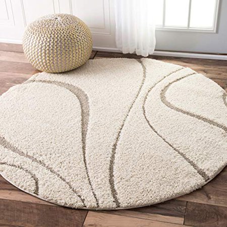 nuLOOM Carolyn Cozy Soft & Plush Shag Area Rug, 8' x 10' Oval, Cream ...