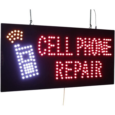 Cell Phone Repair Sign, TOPKING Signage, LED Neon Open, Store, Window ...