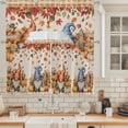 3 Pieces Swag Kitchen Curtains Set, Fall Gnomes Valance Swag & Small ...