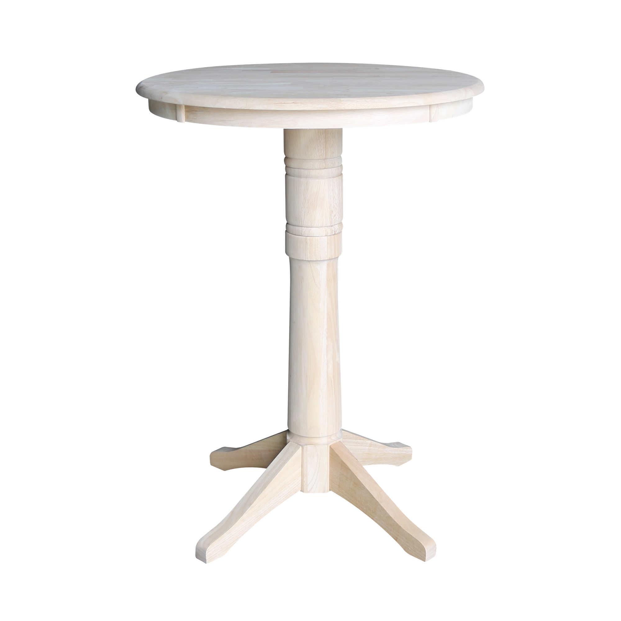30" Round Pedestal Bar Height Table - Unfinished - Walmart.com