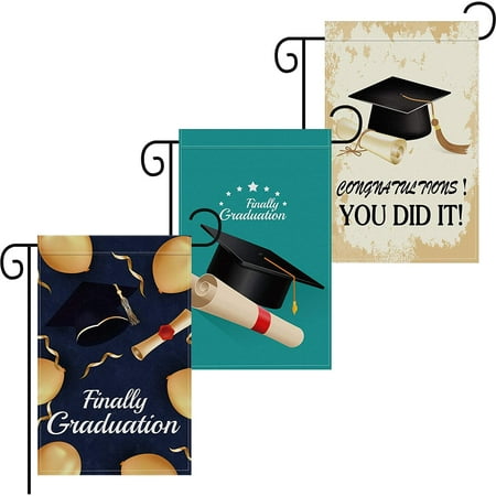 3 Piece Congrats Garden Flag Congratulation Graduation House Flag ...