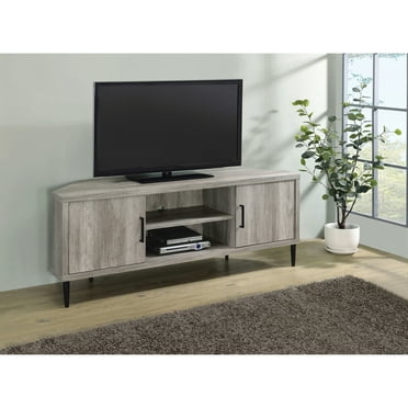 2-Door TV Console Black Titanium and Silver-Console Only! - Walmart.com