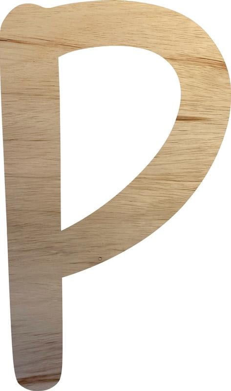 Wooden Letter P Craft Project, 15'' Tall Small Unfinished Wood Alphabet ...