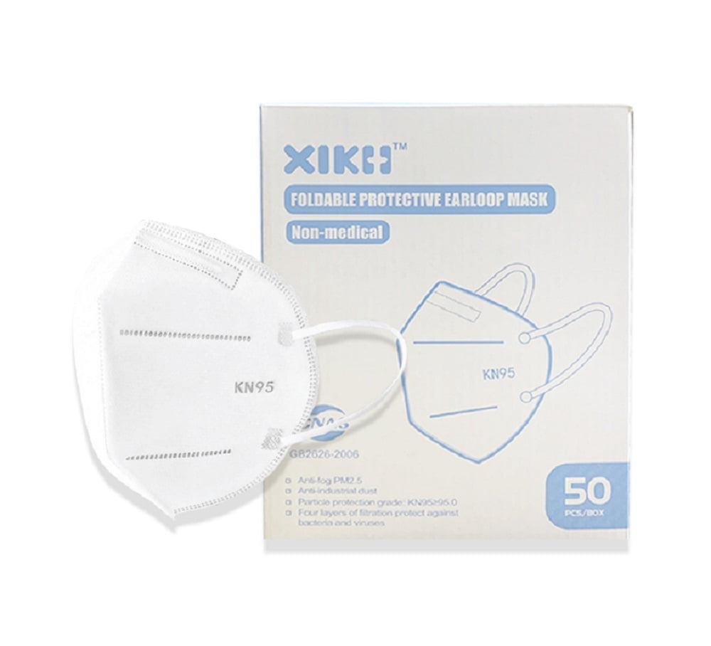 50 Pack Disposable Non-Medical Foldable Protective Earloop Safety Face ...