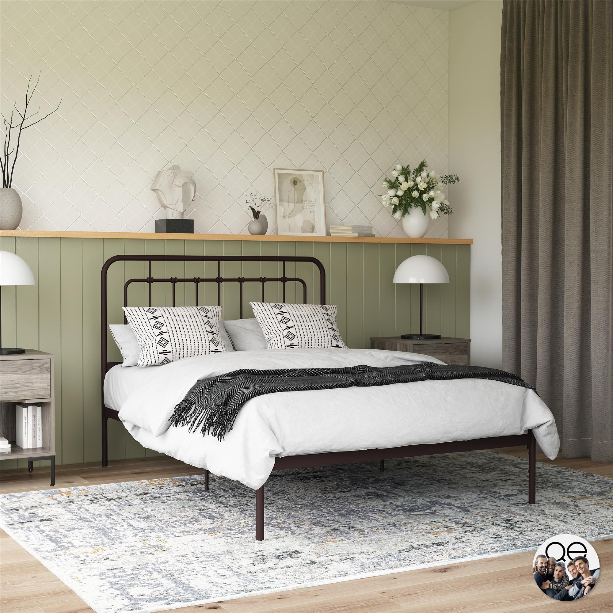 Queer Eye Albany Metal Platform Bed Frame, Bronze, Full Size - Walmart.com