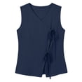Betivan Women's Summer Cotton Linen Vest Side Tie V Neck Sleeveless ...