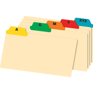 Durable Poly A-Z Card Guides, 1/5-Cut Top Tab, A To Z, 4 X 6, Assorted ...