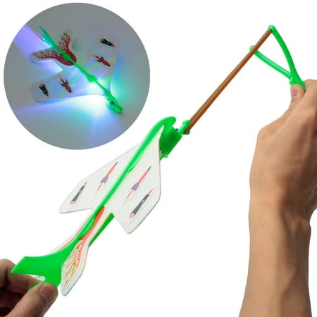 Amazing Led Light Arrow Rocket Helicopter Flying Toy Party Gift Elastic ...