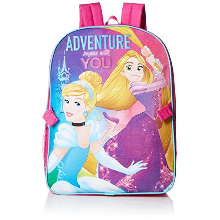 Disney Little Girls Princess Adventure Backpack with Lunch, Blue, One ...
