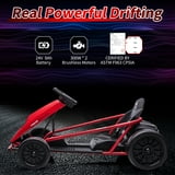 Yesfashion Electric Powered High Speed Go Kart, 24V 300W*2 Motors, 8MPH ...