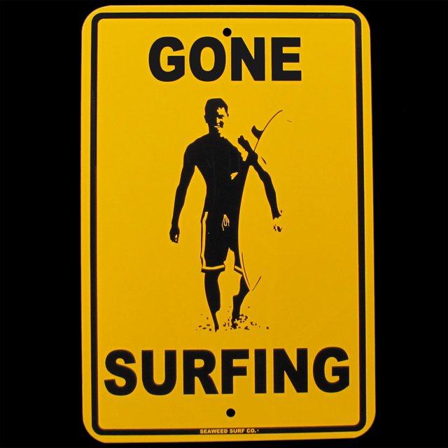 Metal GONE SURFING Tin Sign Beach Bar/Pub/Surf Shop/Surfer Home Wall ...