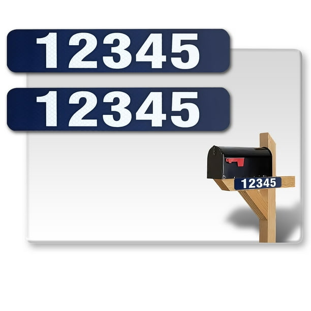 2 Pack Customized Horizontal 911 Mailbox Address Numbers Stickers ...