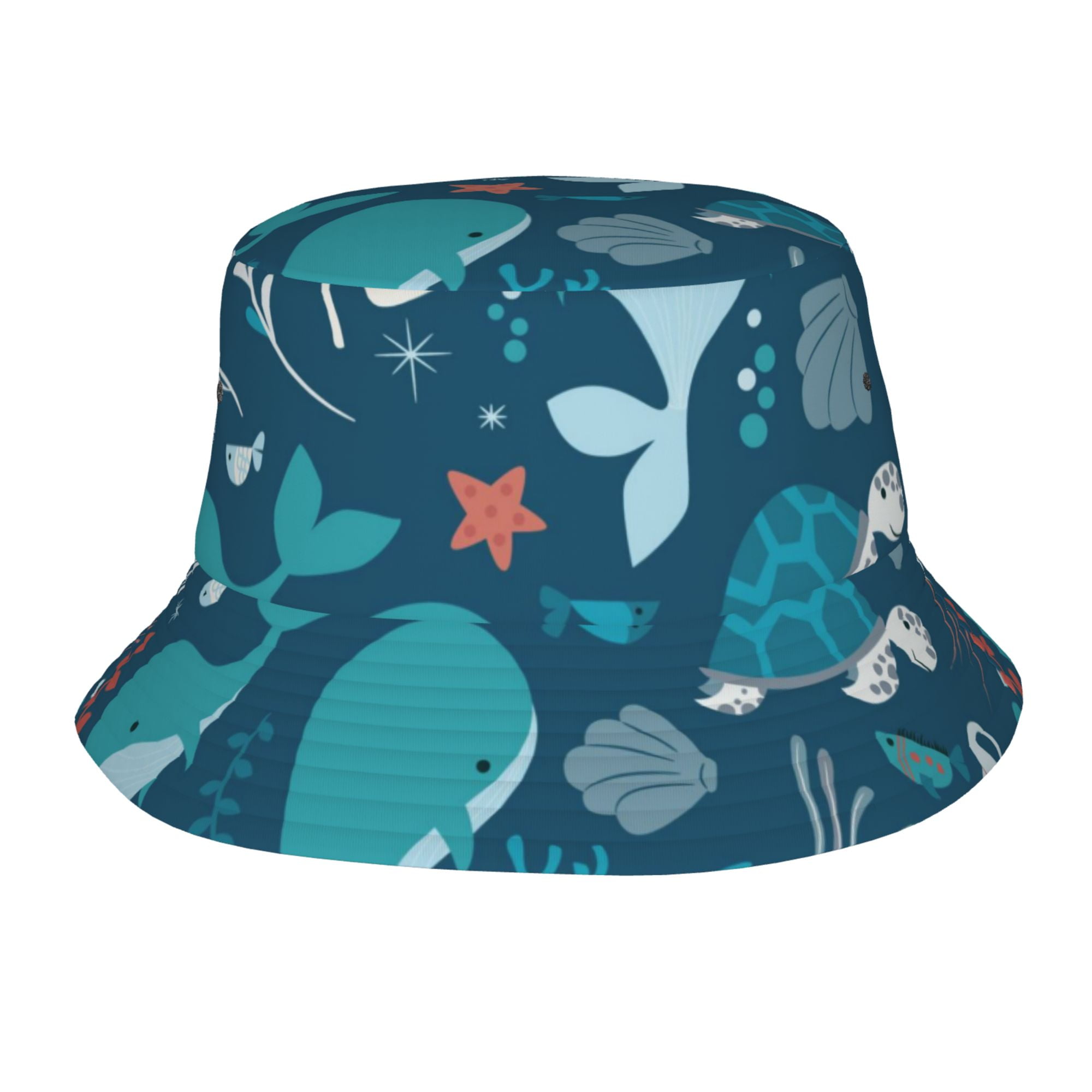 ZICANCN Sealife Fish Whale Bucket Hat, Unisex Print Double-Side-Wear ...