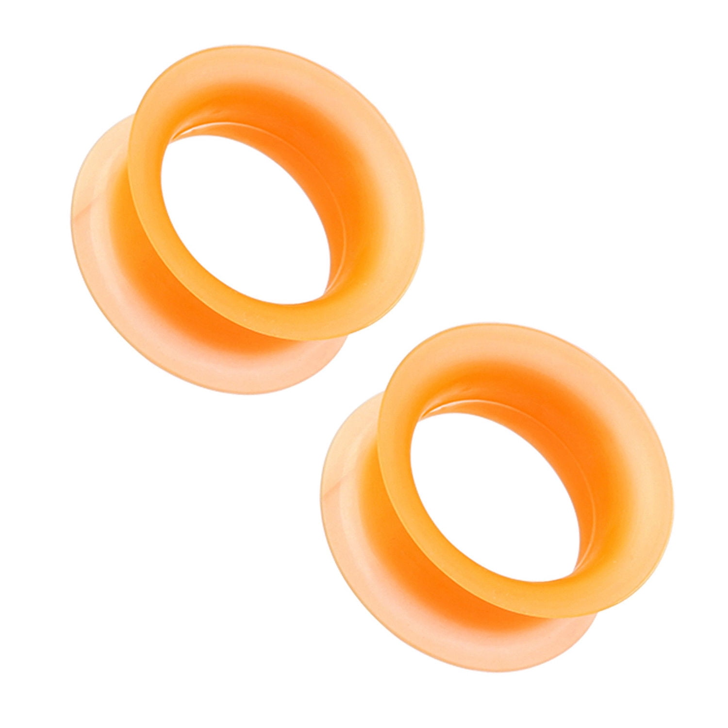 Pair of Soft Thin Orange Silicone Flexible Tunnels - Walmart.com