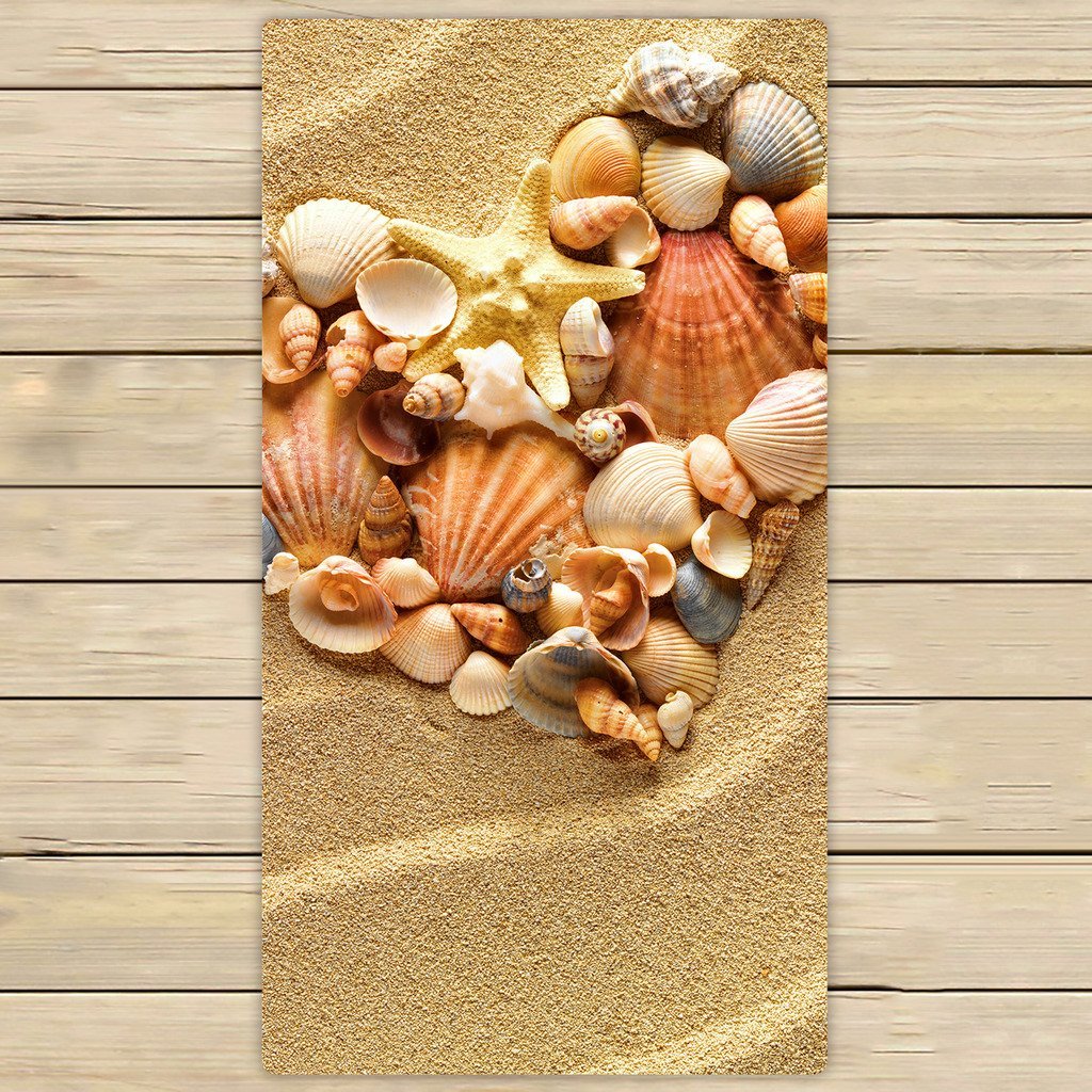 GCKG Made Love Heart Of Sea Shells Starfish Beach Hand Towel,Spa Towel ...