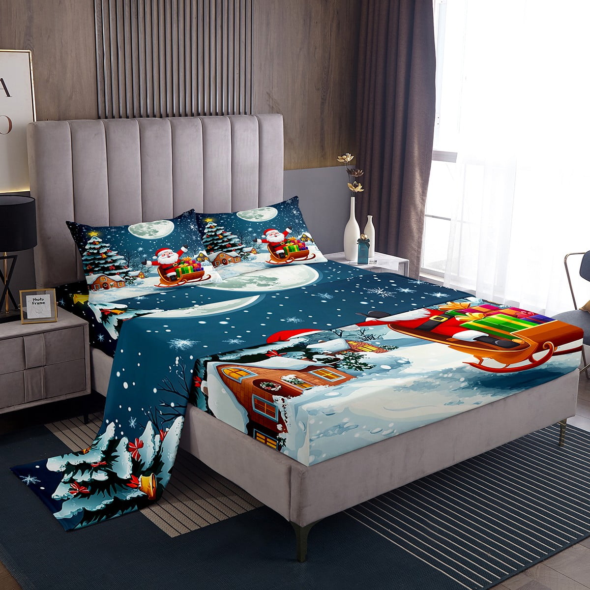 Click here for Yst Christmas Sheet Set Twin Sets Santa Claus Bed... prices