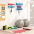 Wallniture Guru Yoga Mat Foam Roller Rack Wall Mount 3 Sectional with 3 ...