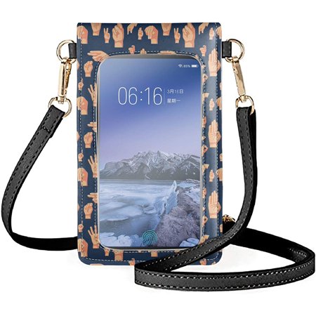 Crossbody Phone Purse Clear Window Touchscreen Shoulder Bag, ASL Hand ...