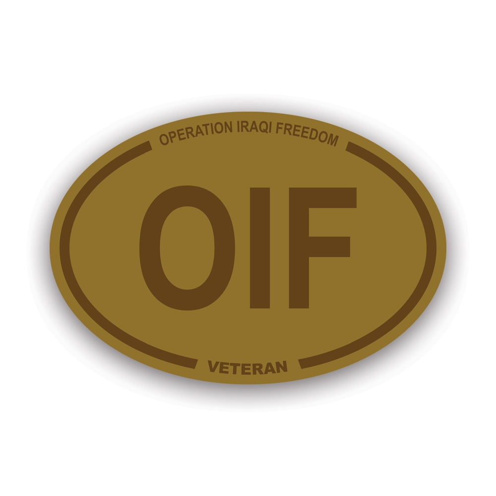 Desert Camo Operation Iraqi Freedom Veteran OIF Oval Sticker Decal ...