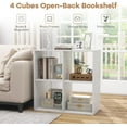 4 Cube Storage Organizer, 2 Tier Floor Standing Bookcase, Small ...