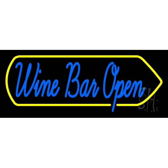 Blue Wine Bar LED Neon Sign 10 x 24 - inches, Clear Edge Cut Acrylic ...