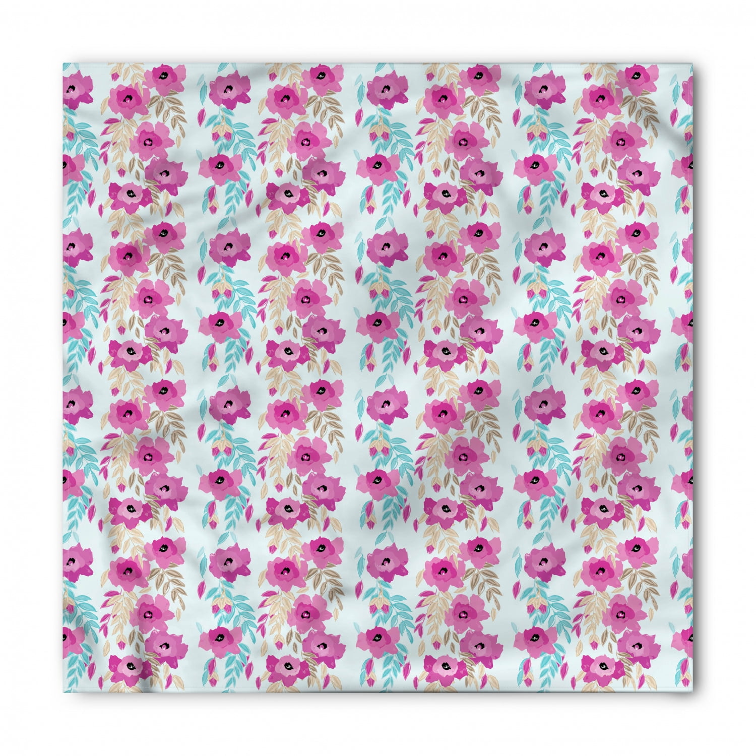 Botanical Bandana, Floral Garden Pink Blooms, Unisex Head and Neck Tie ...
