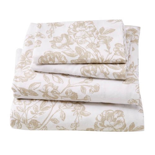 Print Flannel Sheet Set-Twin-Floral - Walmart.com - Walmart.com