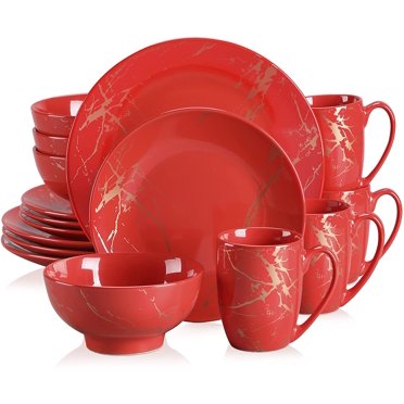 LOVECASA Dinnerware Sets, Stoneware Dinner Set for 8, 32-Piece Round ...
