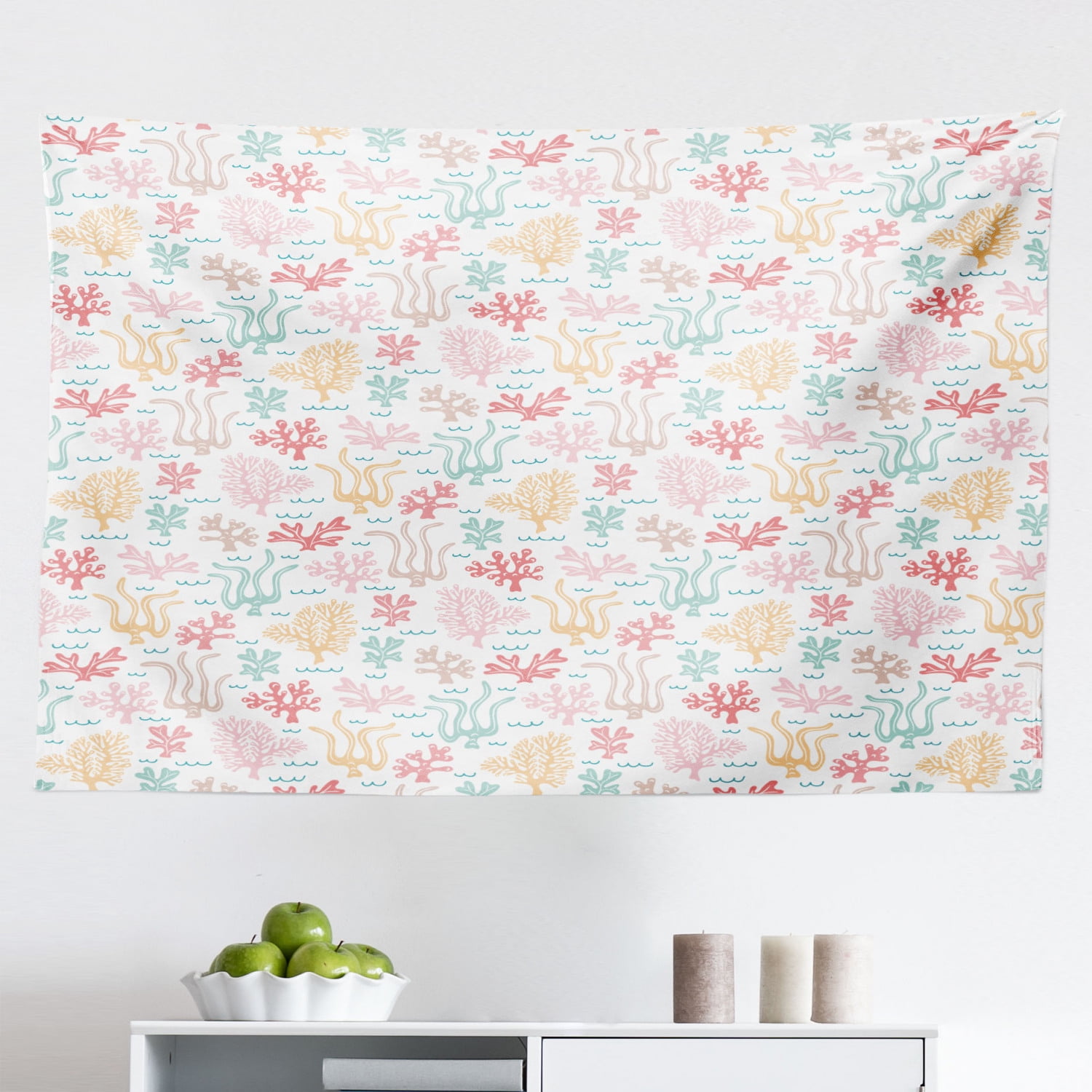 Under The Sea Tapestry, Ornamental Sketches of Fish Underwater Layout ...