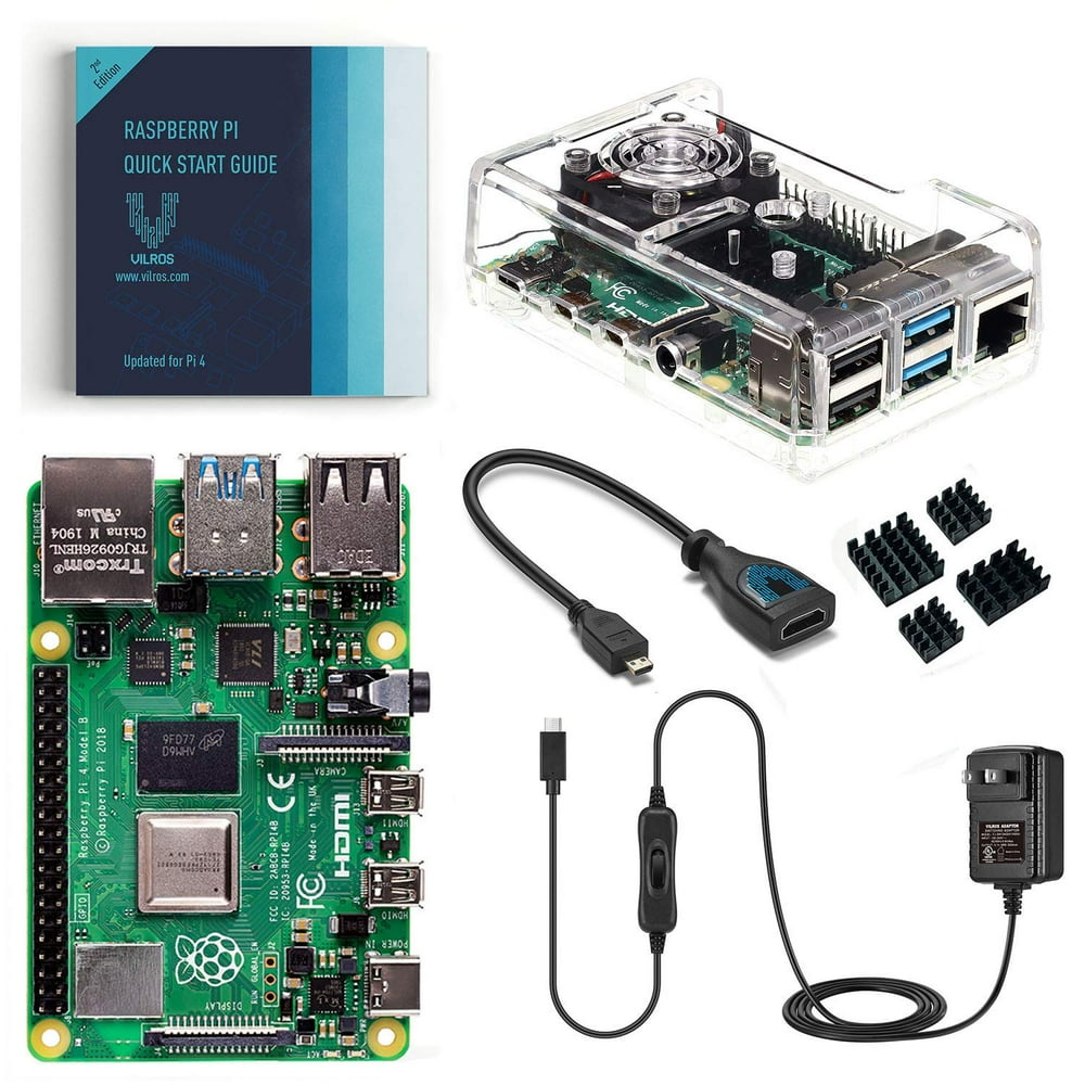 Vilros Raspberry Pi 4 Basic Kit With Fan Cooled Case 4gb Walmart