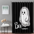 Bathroom Shower Curtain Halloween Cute Ghost Boo Waterproof Shower ...