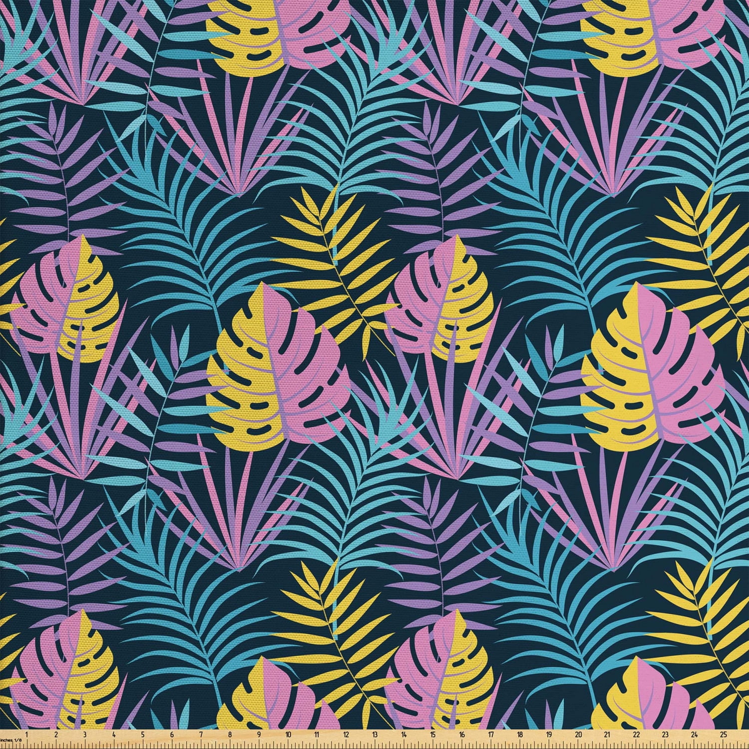 Tropical Fabric by the Yard, Jungle Leaves Summer Season Design ...