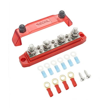 1 Set 4 Positions Dual Row Bus Bar Electric Terminal Junction Block 60A ...