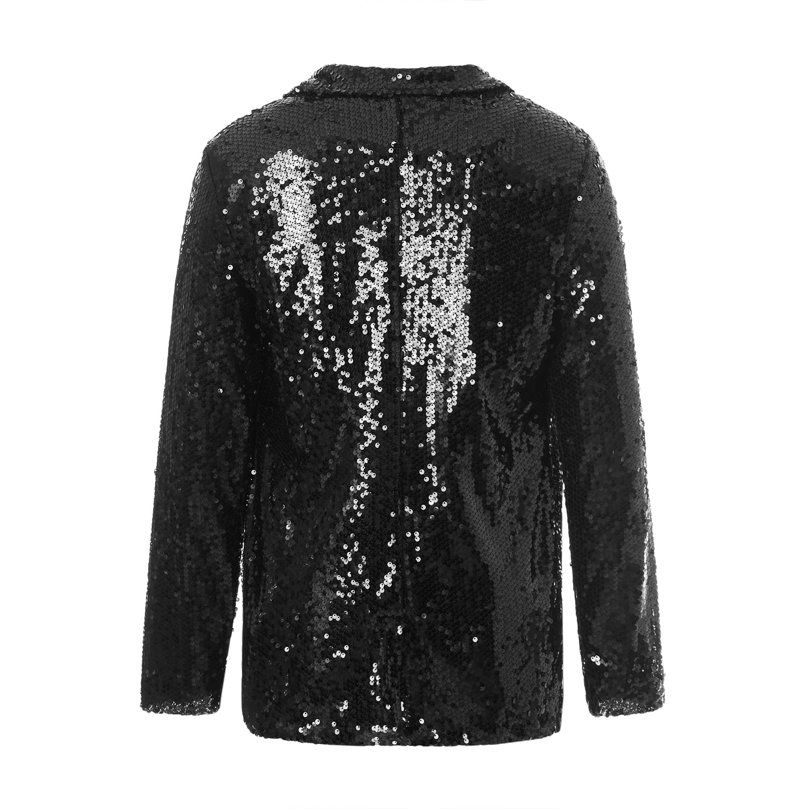 Women Sequin Jacket Open Front Blazer Sparkle Long Sleeve Cardigan Coat ...