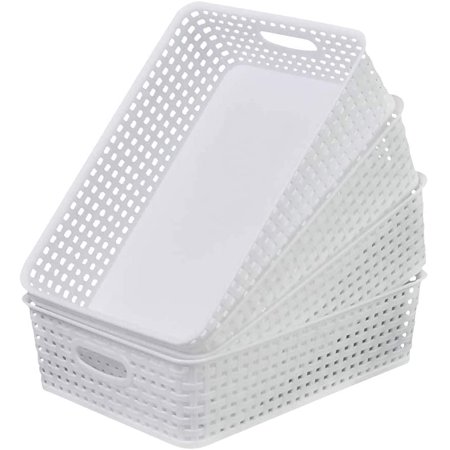 AnnkkyUS 4-Pack White Storage Trays, Plastic A4 Basket Trays | Walmart ...