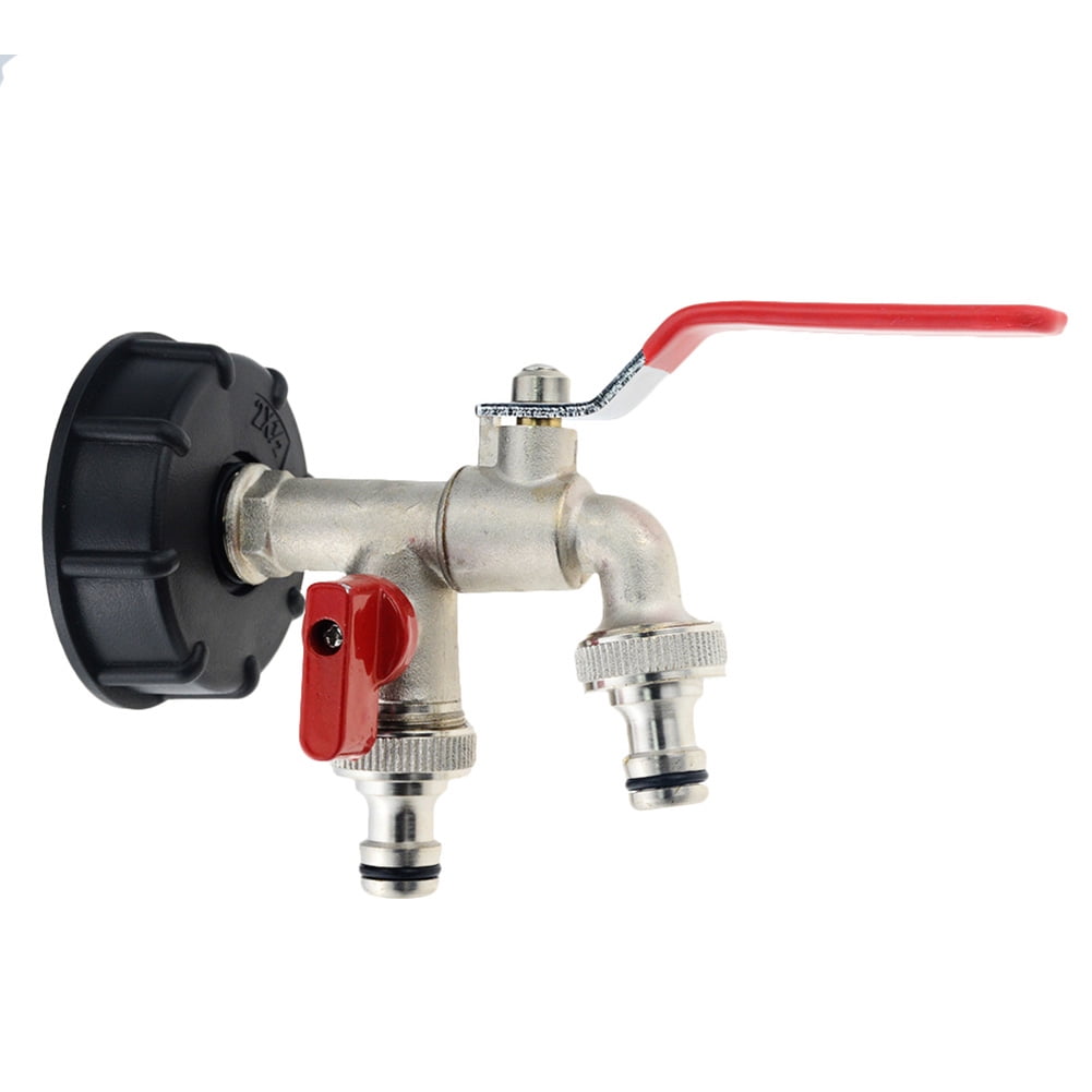 1/2Inch Tap Faucet Adapter Garden Brass 2 Valves Connector Hose Faucet ...