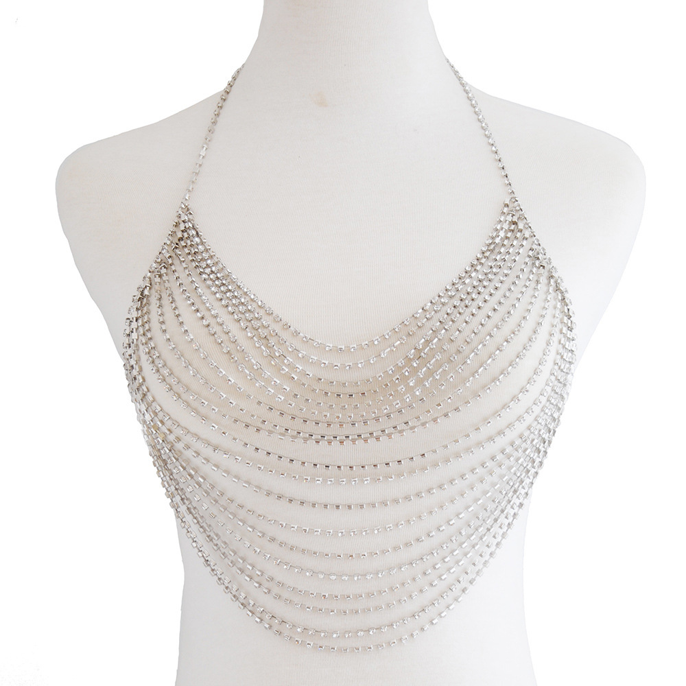Body Chain Jewelry for Women Sexy Costume Multilay Metal Chain Harness ...
