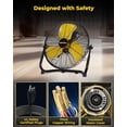 12 Inch Portable Floor Fan, 3 Speed Metal Industrial Shop Fans with 180 ...