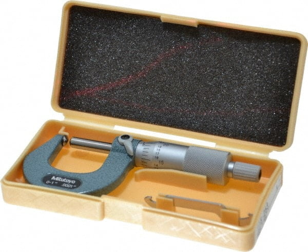 Mitutoyo 1 Inch Max Measurement, 0.0001 Inch Graduation, Spherical Face ...