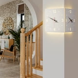 Corner Modern Wall Clock, Stylish Double-Sided Luminous Wall Clock ...