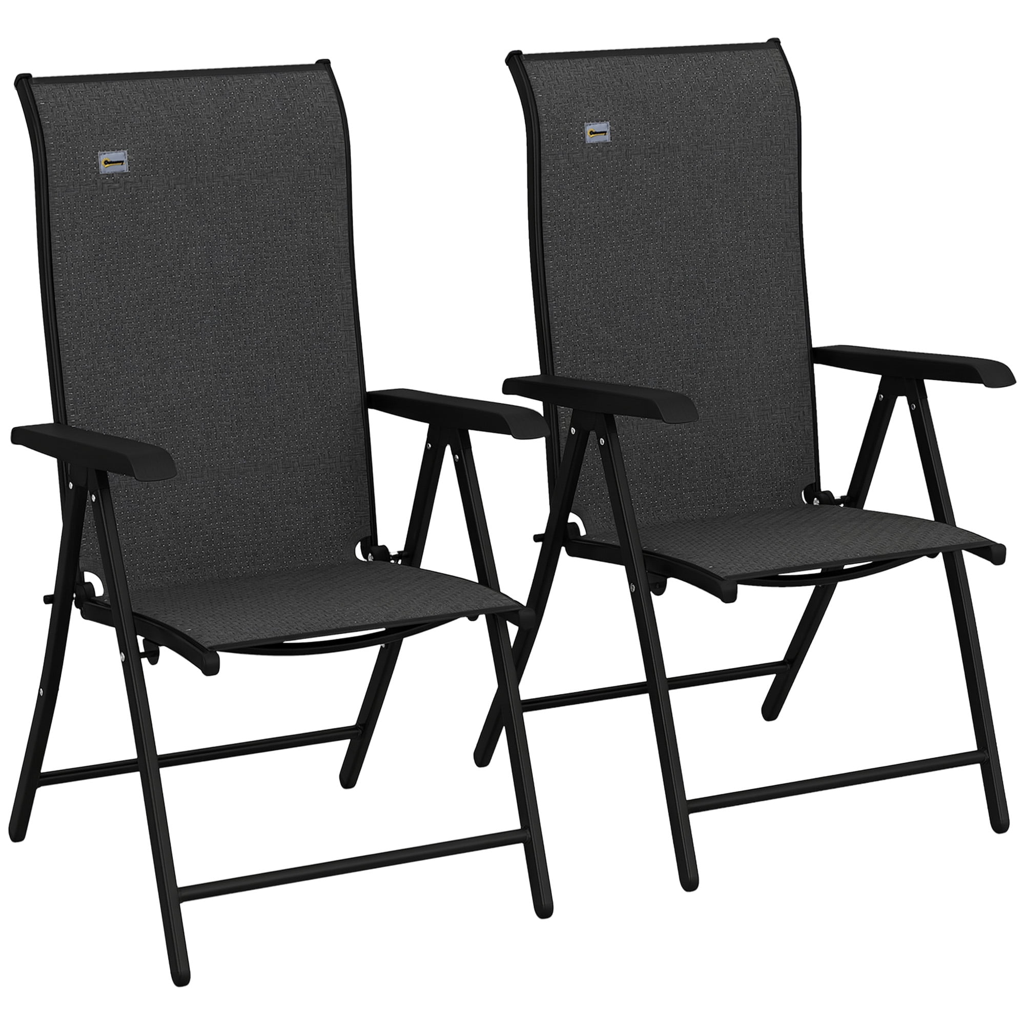 Click here for Outsunny Set Of 2 Outdoor Wicker Folding Chairs Wi... prices