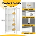 Polup 66''H Vertical Display Cabinet with 4-Tier Curio and Glass Doors ...