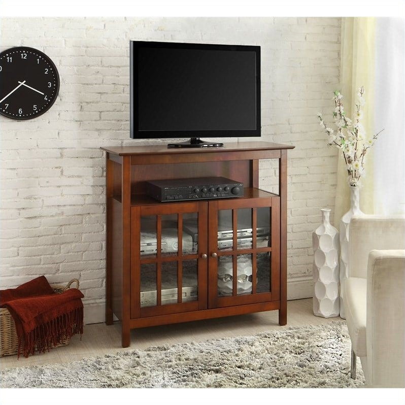 Pemberly Row 32" TV Stand in Cherry - Walmart.com